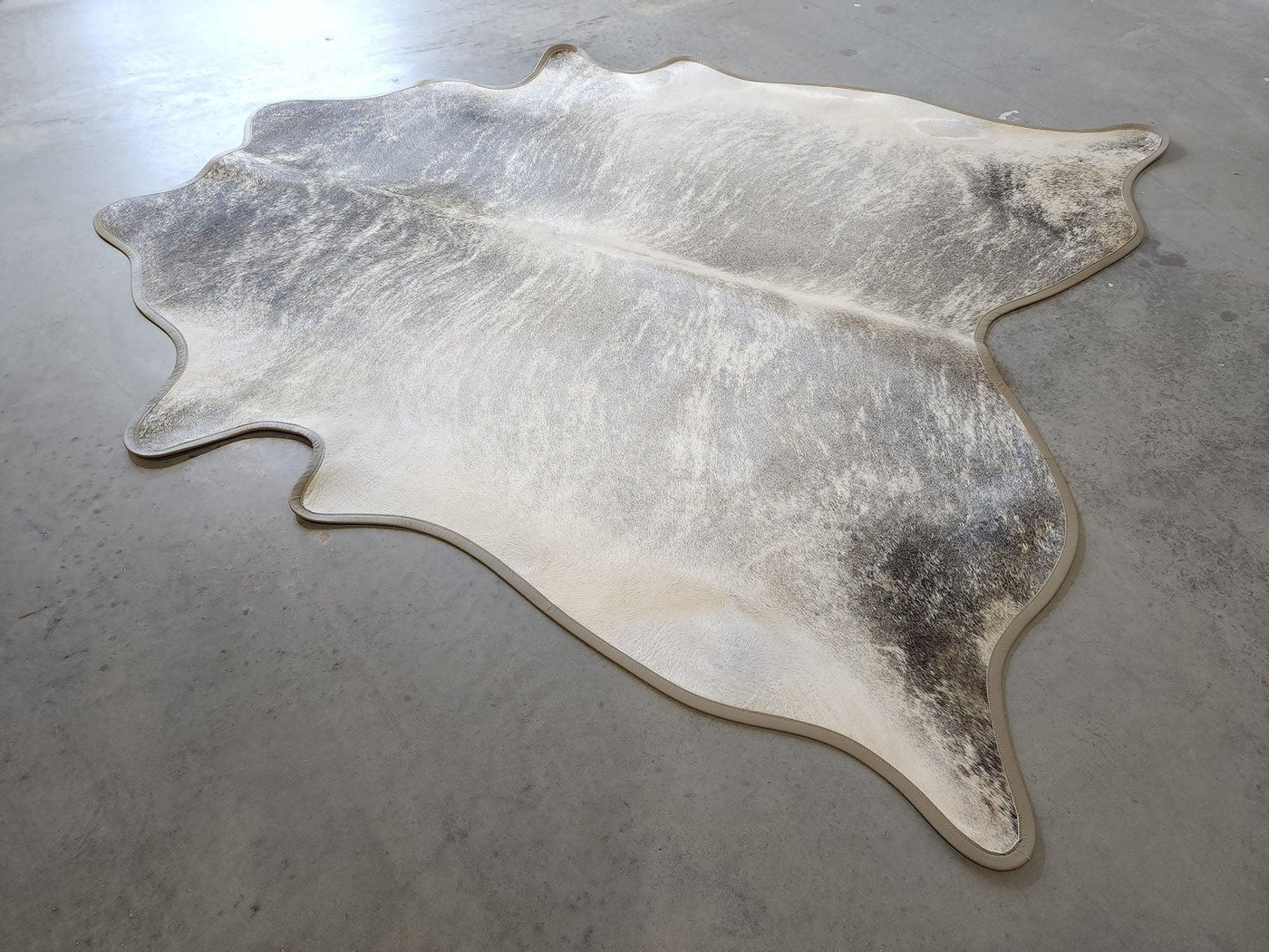 Light Brindle Cowhide w/ Leather Trim | Your Western Decor