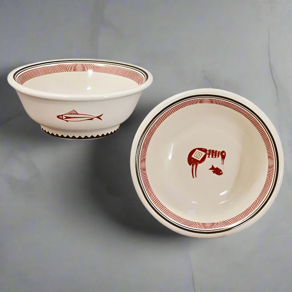 Mimbreño Fish Neck Footed Serving Bowl | Your Western Decor