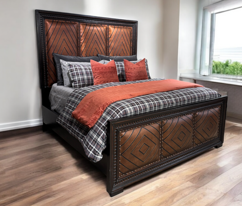 Montana Morning Modern Rustic Leather Bed | Western Beds – Your Western ...