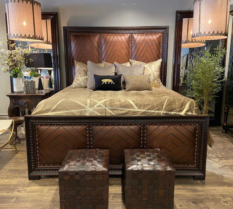 Montana Morning Modern Rustic Leather Bed | Western Beds – Your Western ...