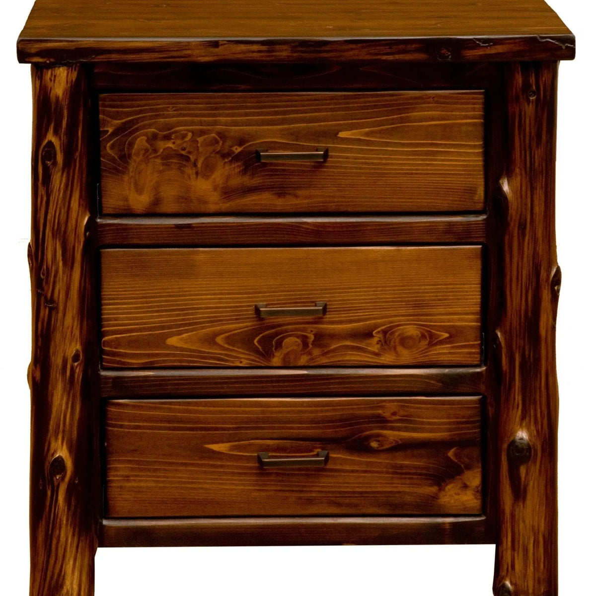 North Woods Rustic 3 Drawer Nightstand | Your Western Decor