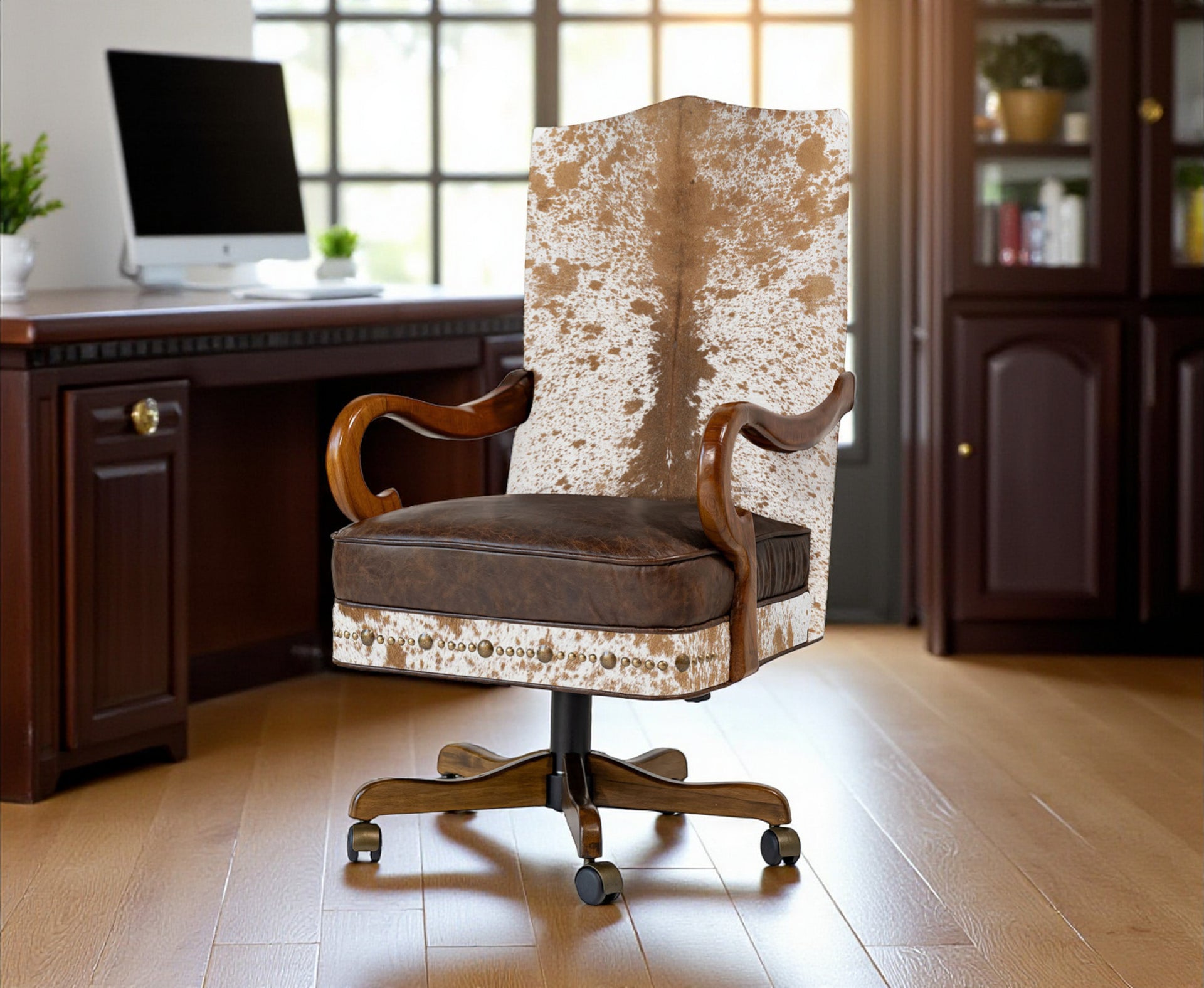 Western Cowhide Leather Office Chairs | Your Western Decor