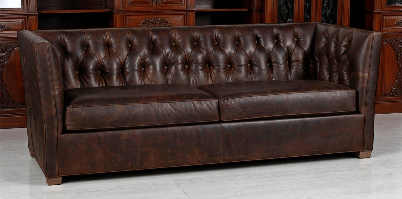 Porto Tufted Leather Sofa | Luxury American Made Sofas – Your Western Decor