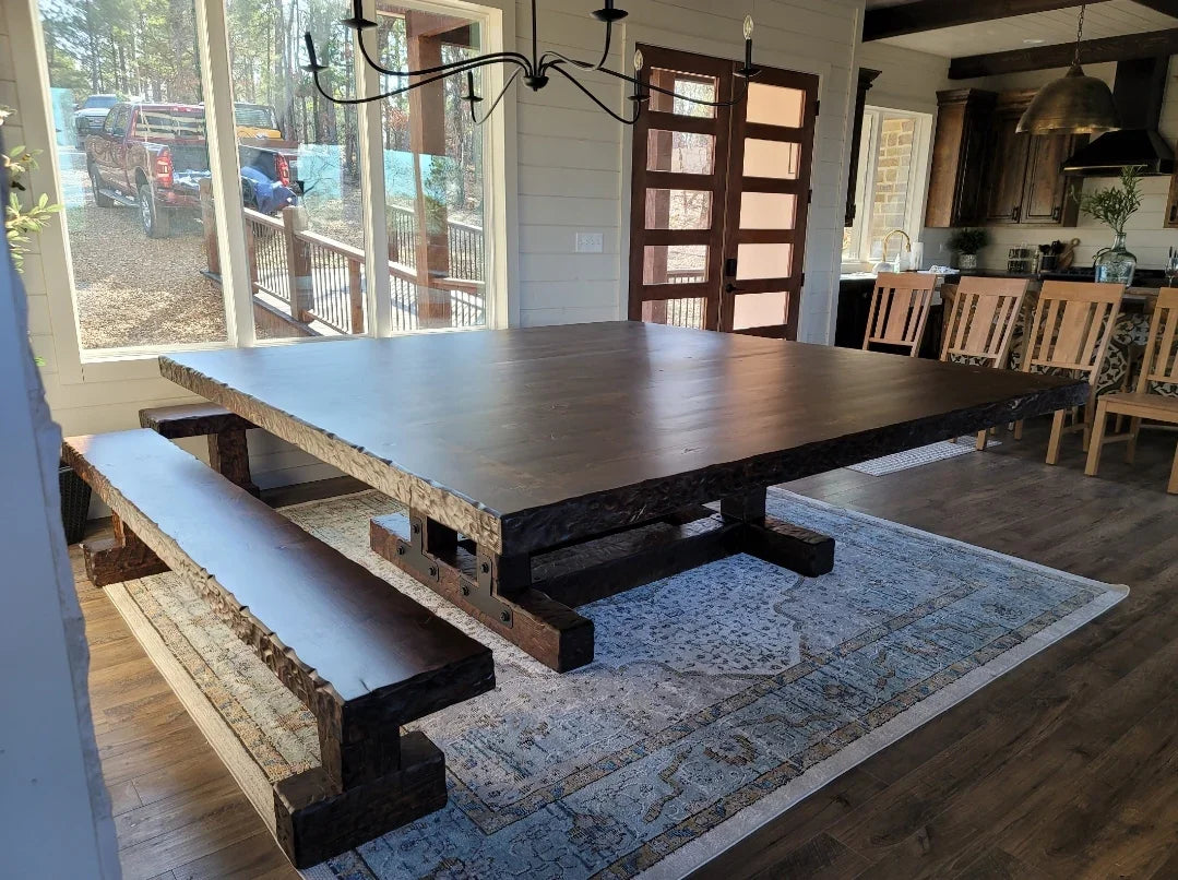 Knotty Alder Rustic Square Dining / Conference Table – Your Western Decor