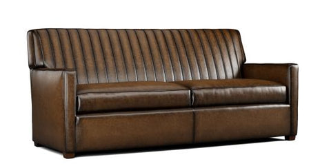 Leather Channel-Stitched Sofa | Classic Western Luxury – Your Western Decor