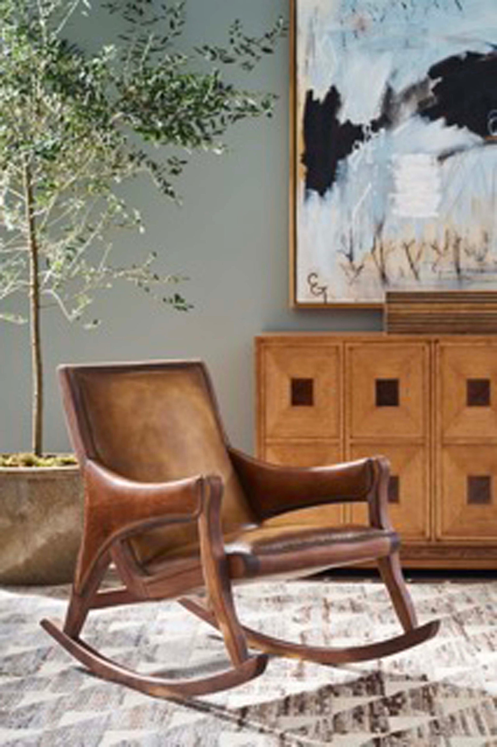 Bowen Leather Rocking Chair USA Made | Your Western Decor