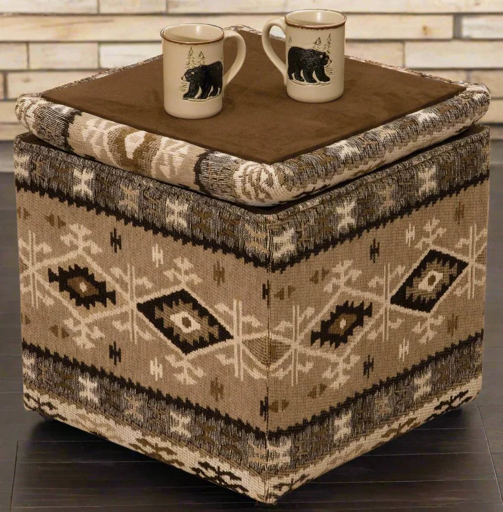 Leather Cube Foot Stool with Storage | Ottoman | Your Western Decor