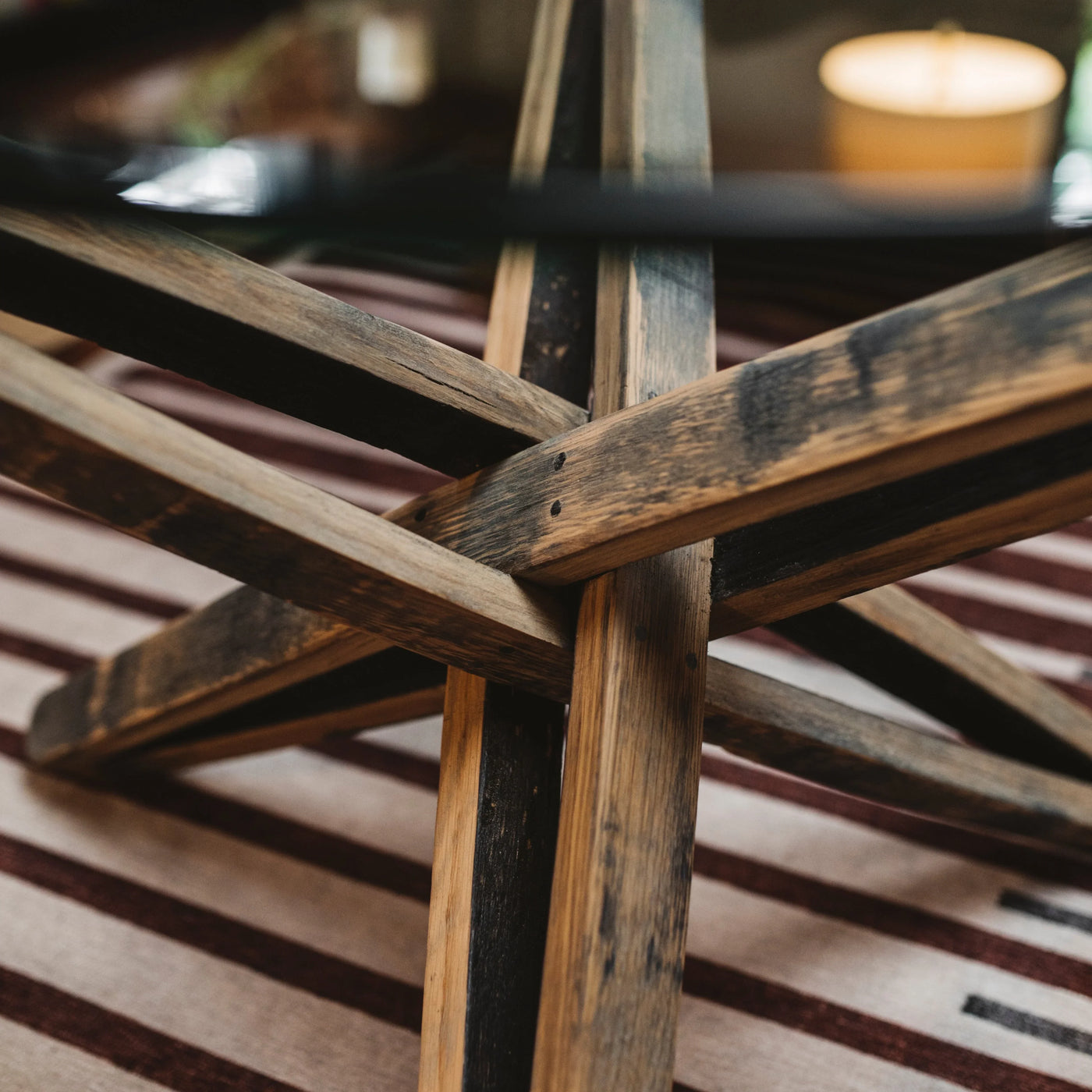 Barrel Stave Atom Side Table | Your Western Decor