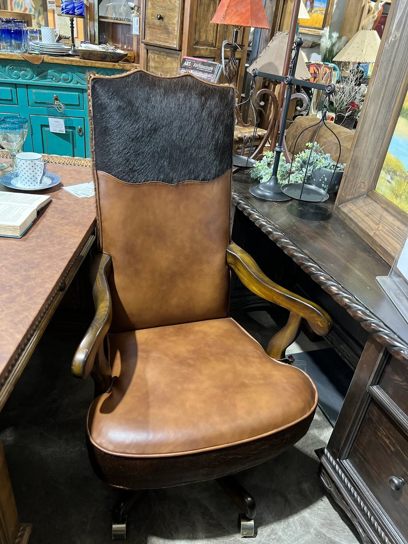 Western Cowhide Leather Office Chairs | Your Western Decor