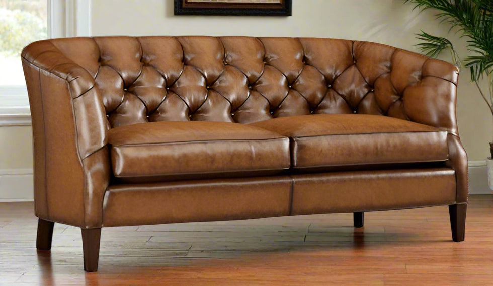 Thurston Tufted Leather Loveseat | American Made Luxury – Your Western ...