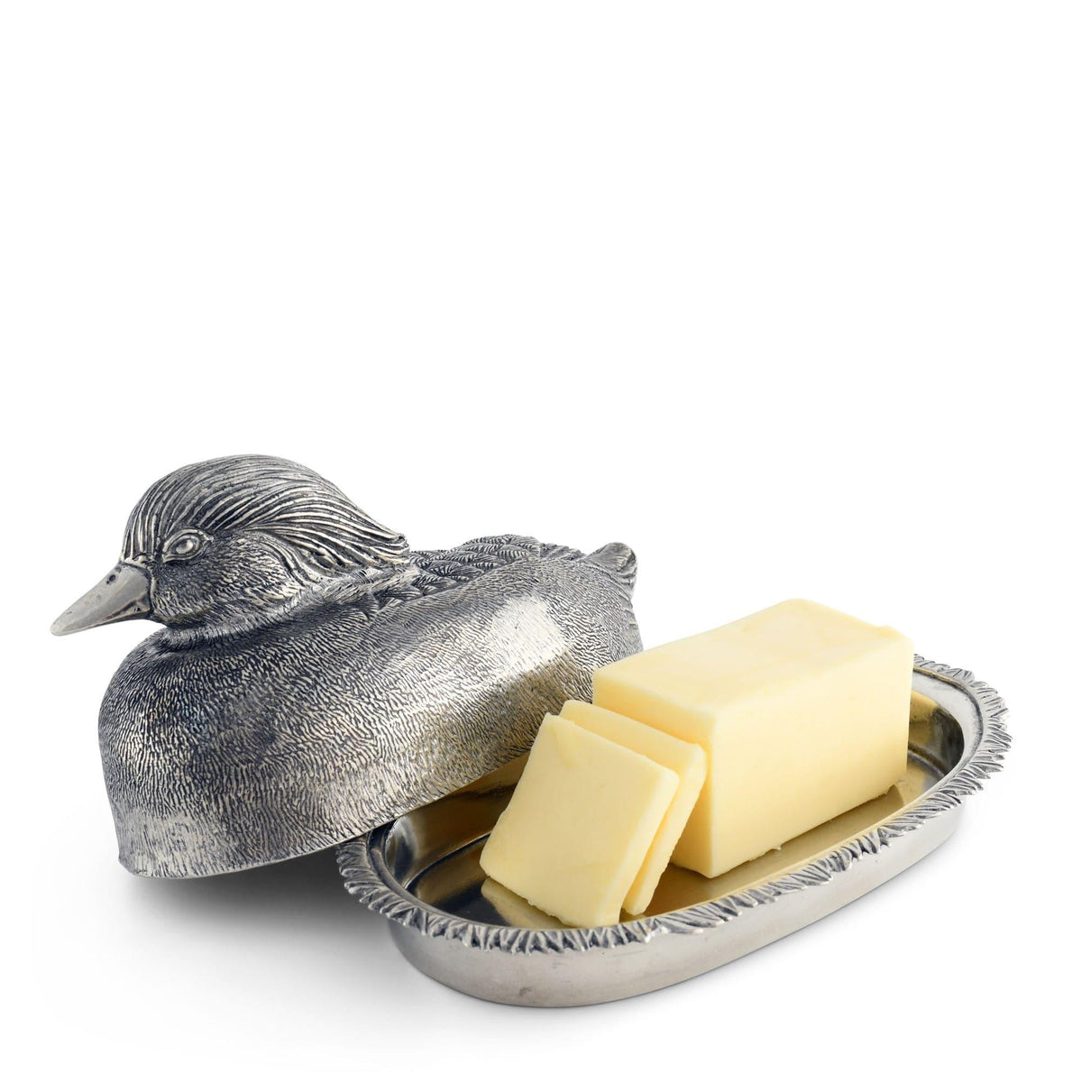 Pewter Mallard Duck Butter Dish | Your Western Decor