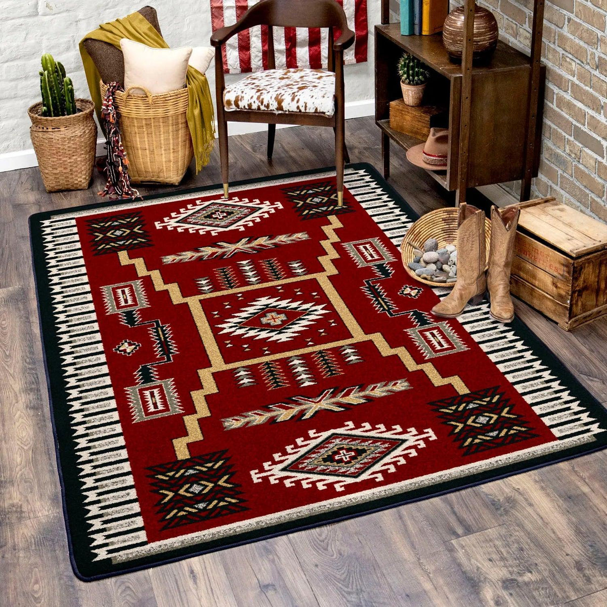 Wild Whiskey Area Rugs in Garnet | Western Rugs | Your Western Decor