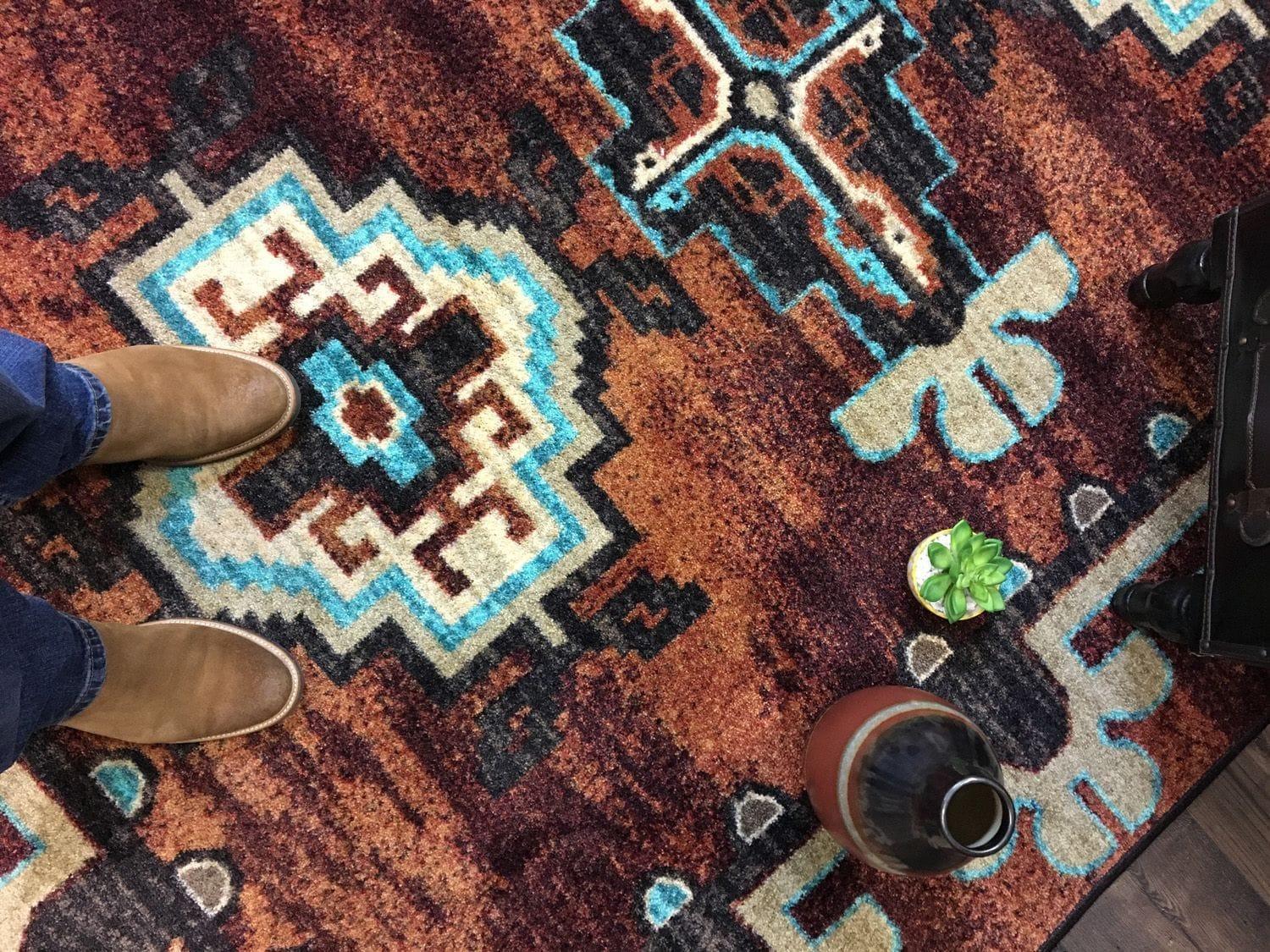 Badlands Area Rugs in Rust | USA Made Rugs | Your Western Decor