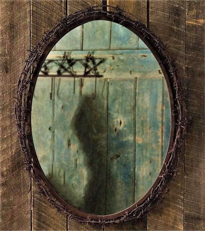 Western Oval Barbed Wire Mirror | Your Western Decor