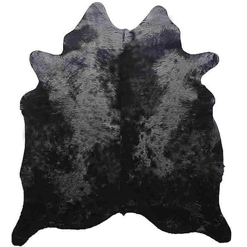 Long Hair Black Dyed Cowhide | Brazilian Cowhide Rugs – Your Western Decor