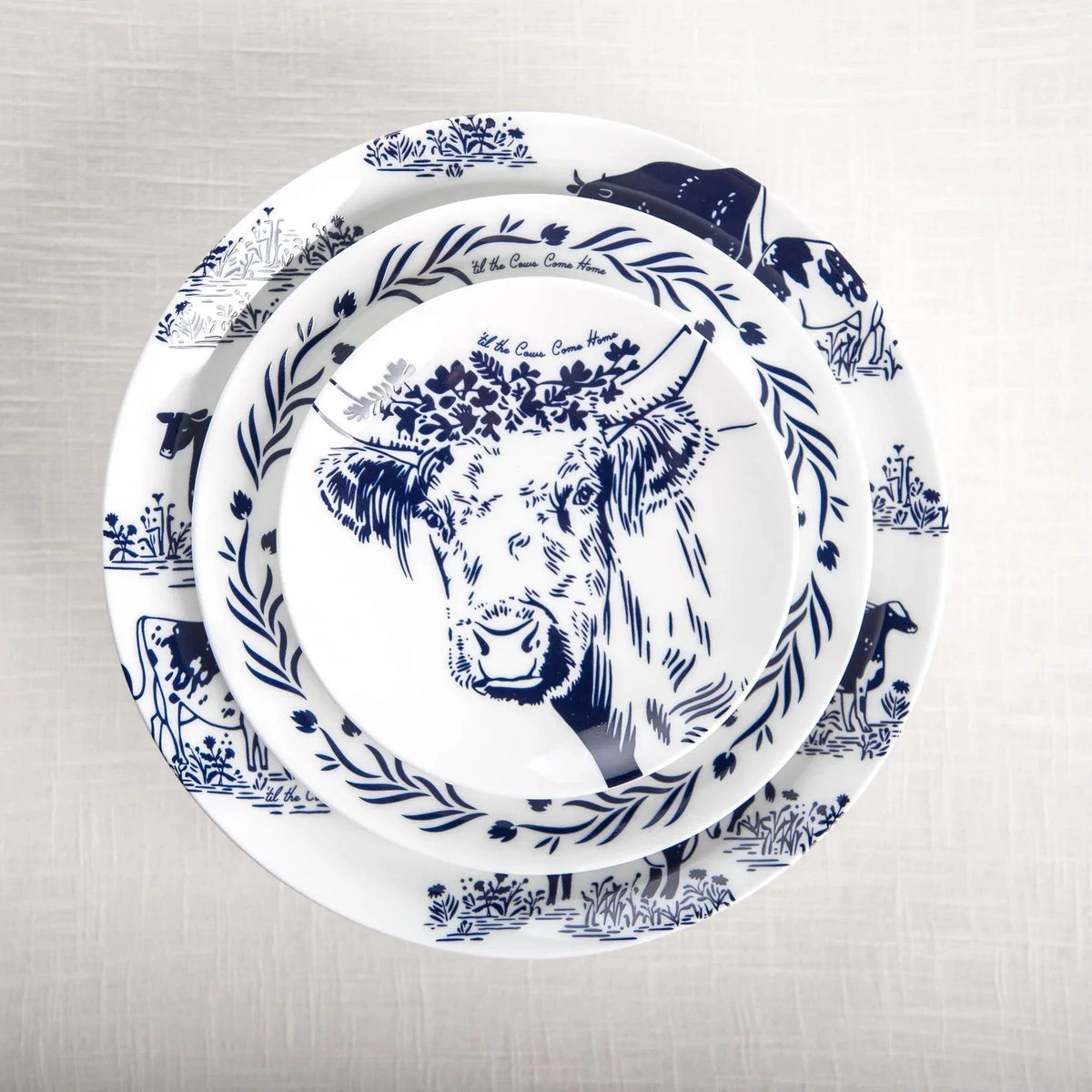 Lucky Cows Plate Set | USA Made Dinnerware | Your Western Decor