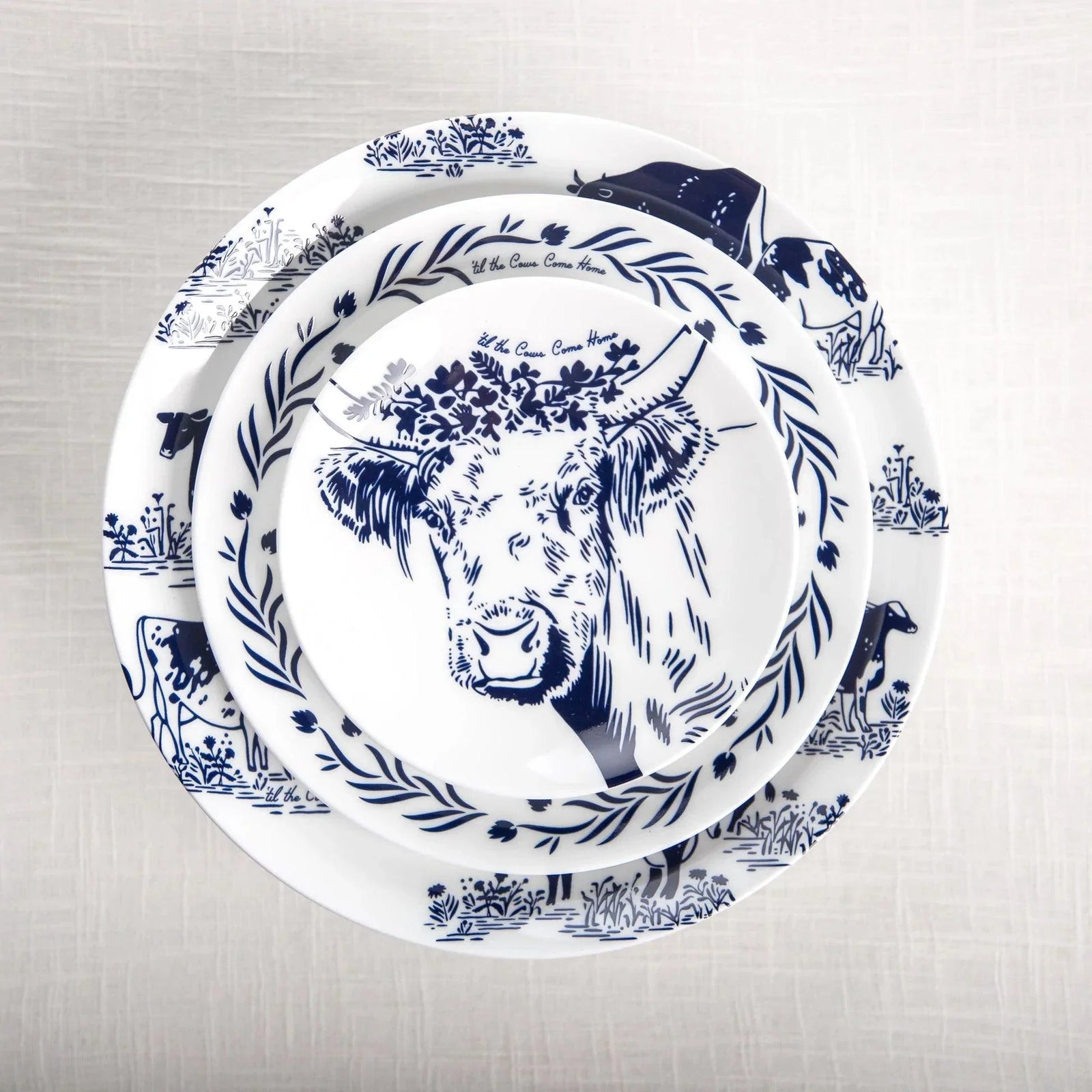 Lucky Cows Plate Set | USA Made Dinnerware | Your Western Decor