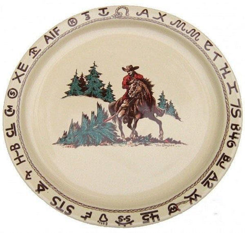 Branded Cowboy Christmas Western Serving Plate | Round China Platter ...