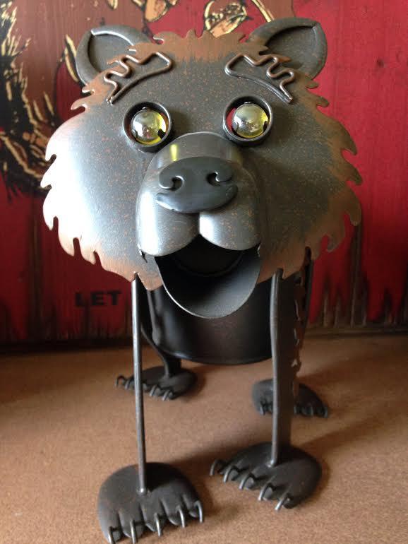 Bear Cub Planter | Metal Bear Plant Pot | Your Western Decor