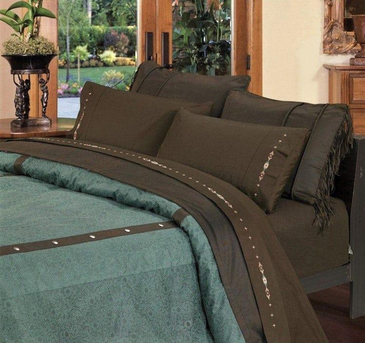 Turquoise Tooled Western Comforter Set | Your Western Decor