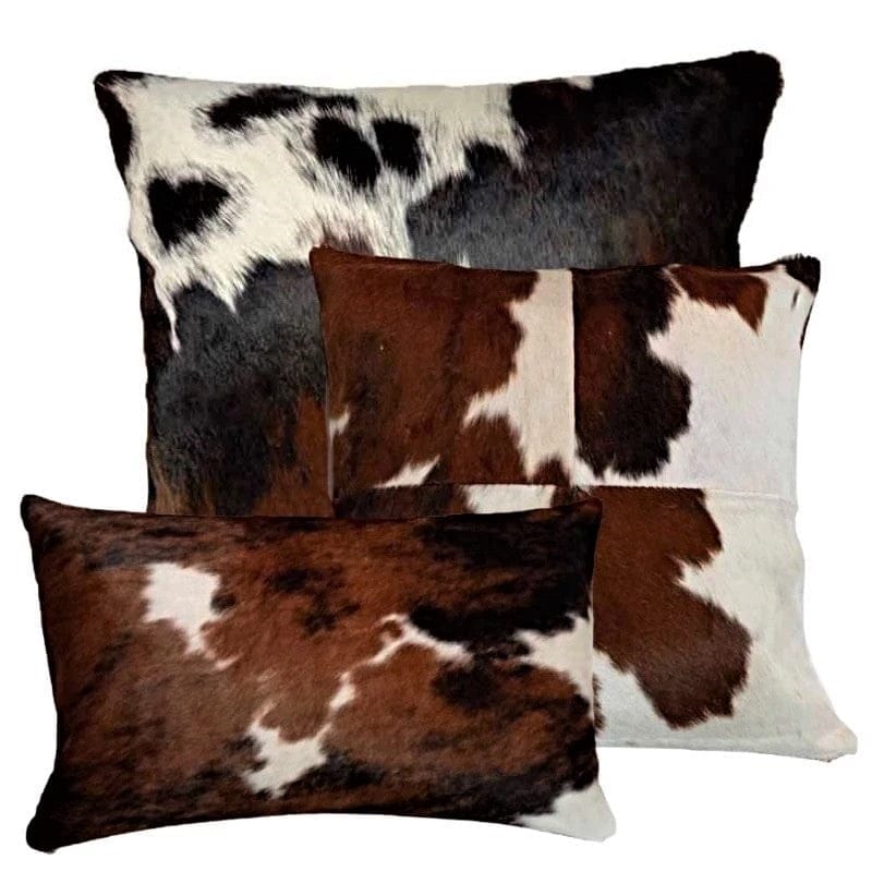 Exotic Tri Color Cowhide Accent Pillows | Your Western Decor