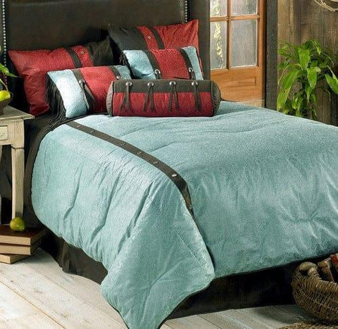 Turquoise Tooled Western Comforter Set | Your Western Decor