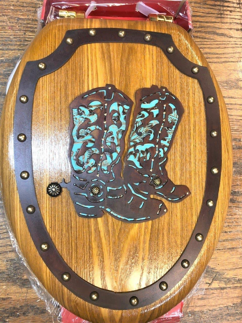 Cowboy Boots & Leather Toilet Seat | Your Western Decor